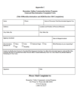 Title VI ADA Complaint Form | KVCAP